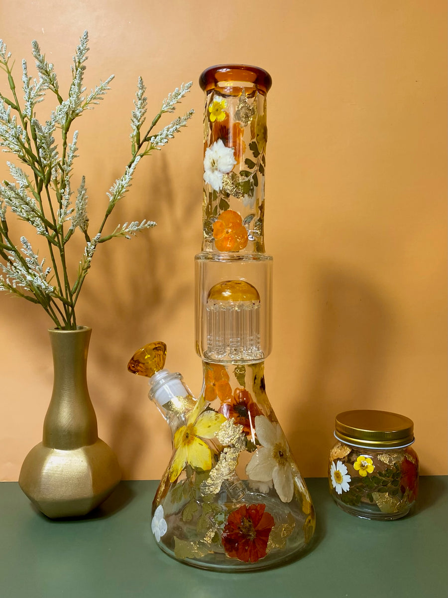 Flower Bong | Orange Floral – Krismaris
